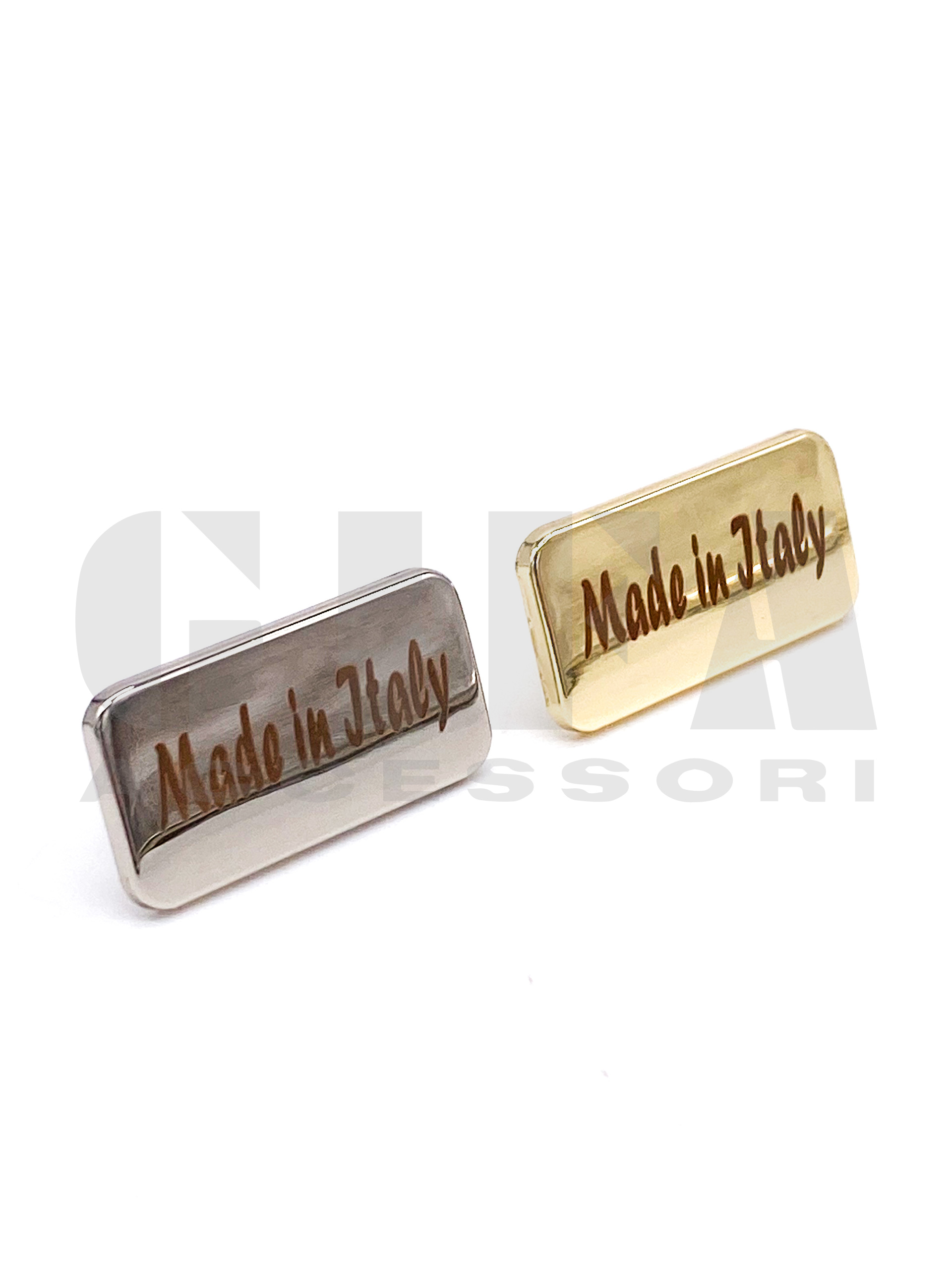 Targhetta in zama con alette 3 cm x 1,5 cm logo Made in Italy – GIFA ...